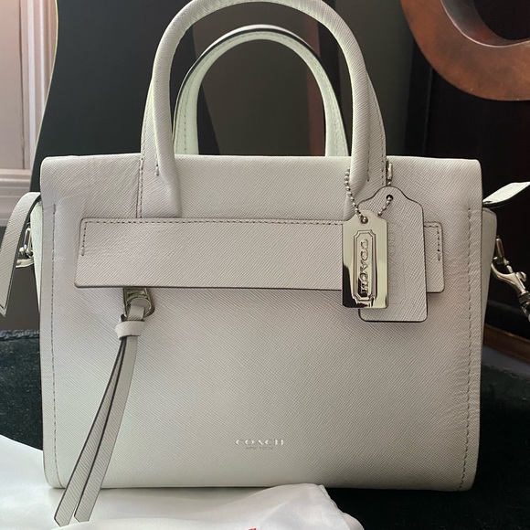 Coach | Bags | Coach Satchel White Mini Riley With Dust Bag | Poshmark